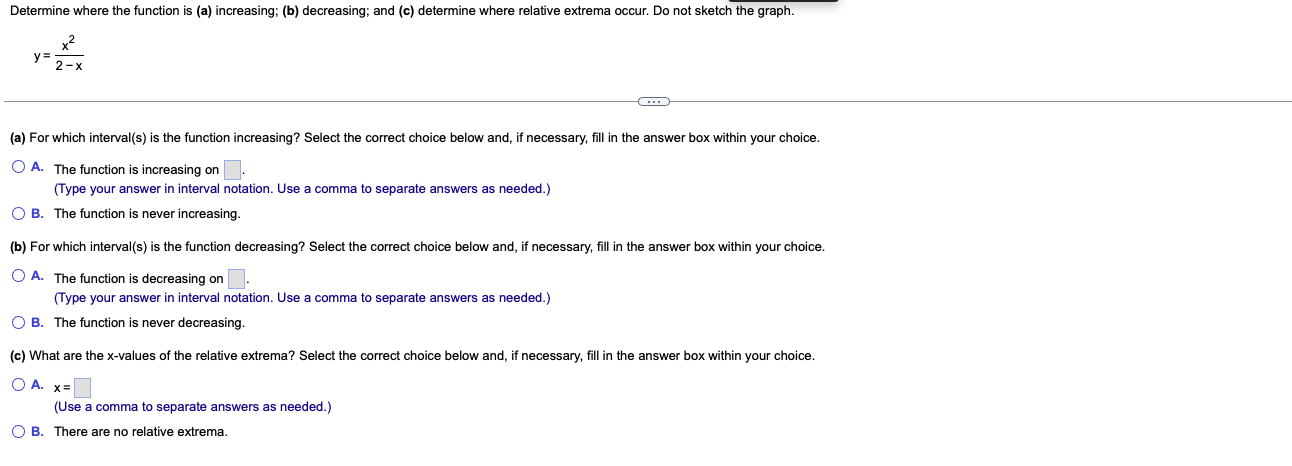 Solved Determine where the function is (a) increasing; (b) | Chegg.com
