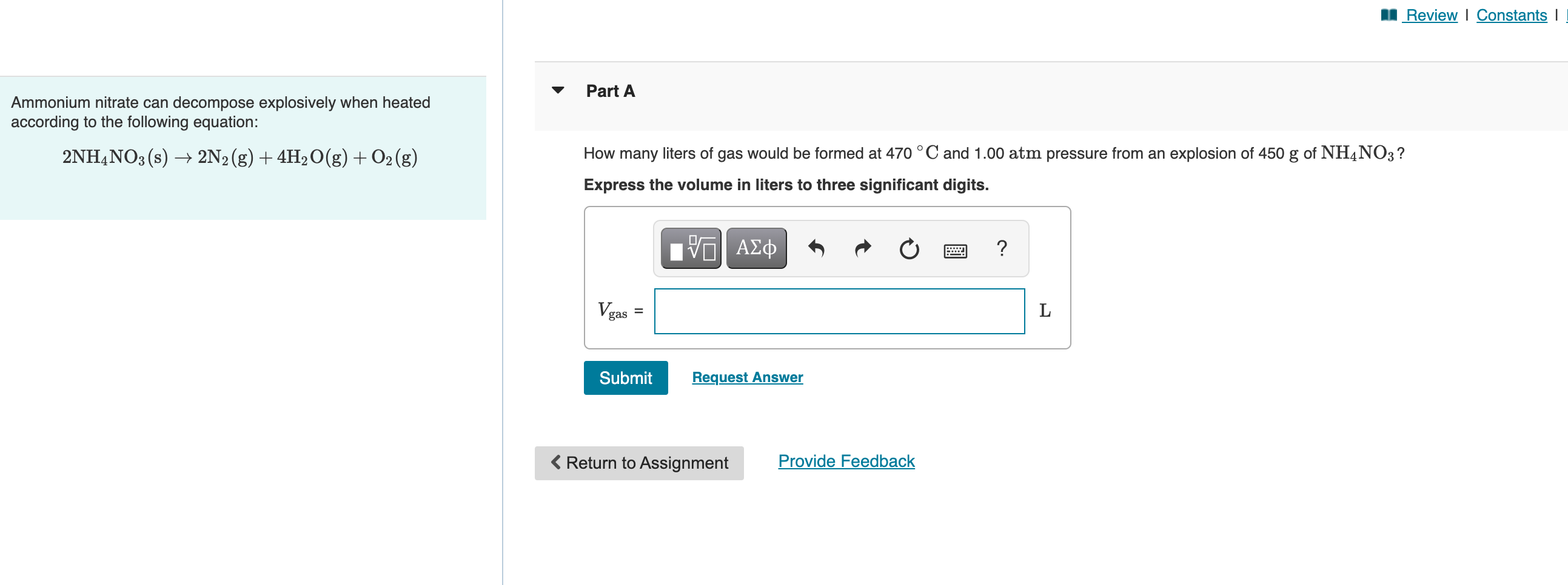 Solved Ammonium nitrate can decompose explosively when | Chegg.com