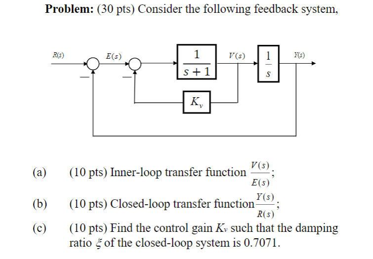 Solved Problem: (30 pts) Consider the following feedback | Chegg.com