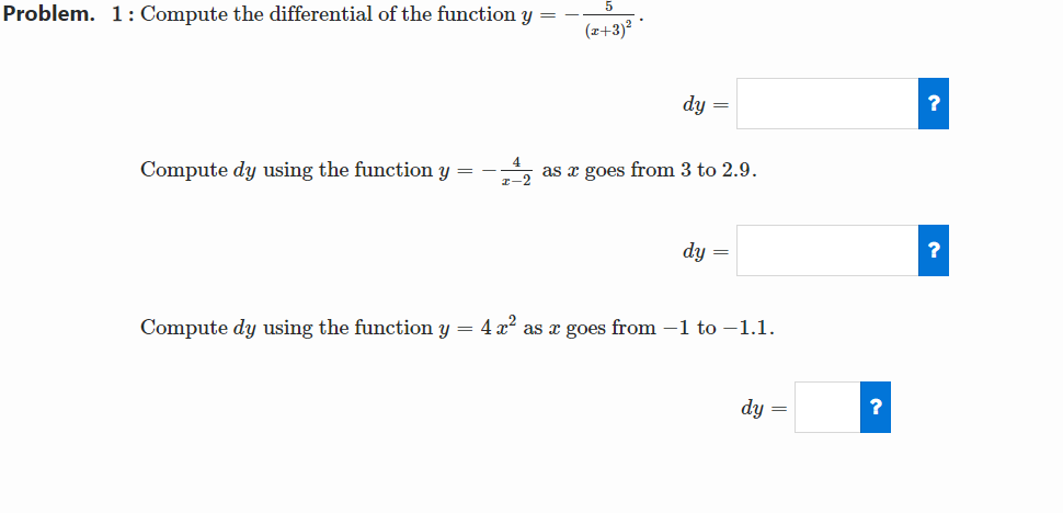 Solved Problem. 1: Compute the differential of the function | Chegg.com