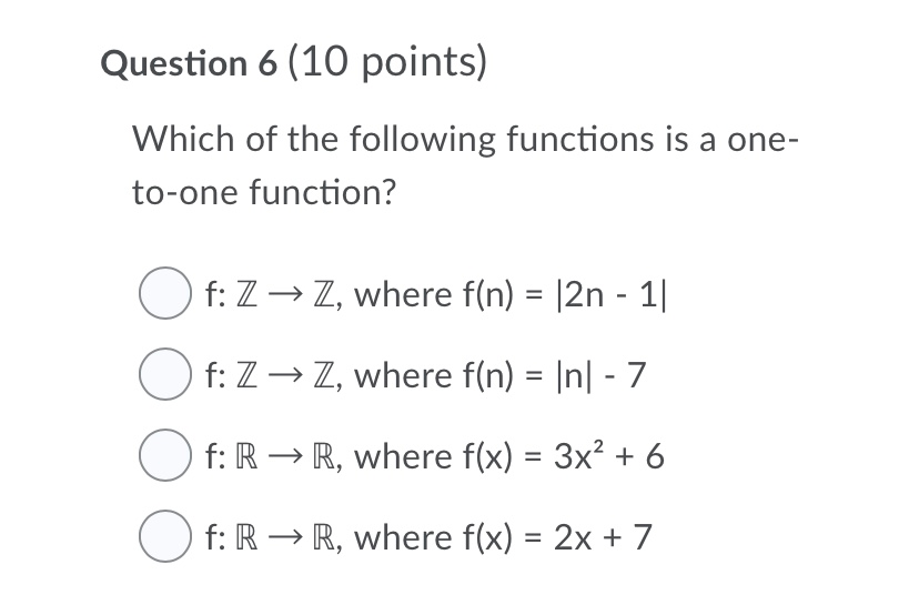 Solved Question 5 (10 points) Consider the function f: Z → | Chegg.com