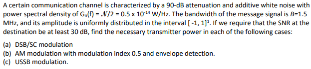 Solved A certain communication channel is characterized by a | Chegg.com