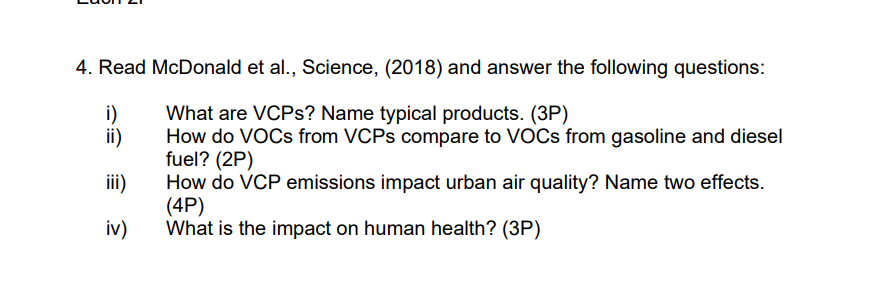 Solved 4. Read McDonald et al., Science, (2018) and answer | Chegg.com