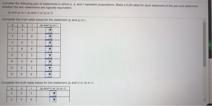 Consider the following pair of statements in which p, | Chegg.com