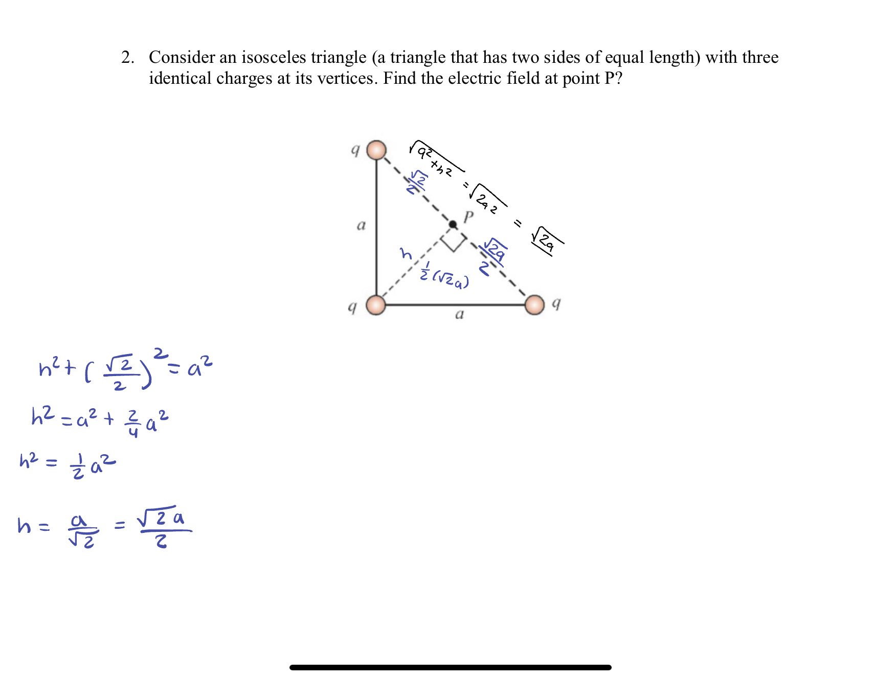 Solved 2. Consider an isosceles triangle (a triangle that | Chegg.com