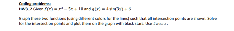 Solved Coding problems: Hw3_ 2 Given f(x)-x3- 5x10 and g(x) | Chegg.com