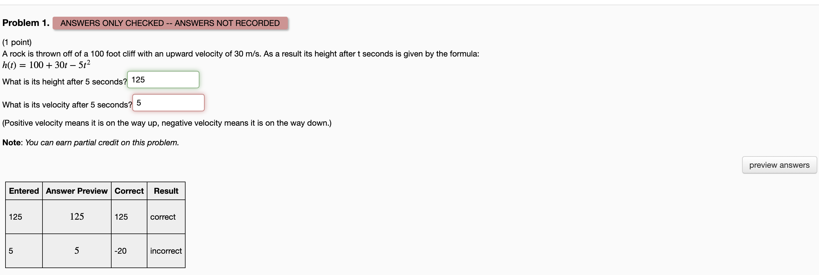 Solved Problem 1. ANSWERS ONLY CHECKED ANSWERS NOT RECORDED | Chegg.com