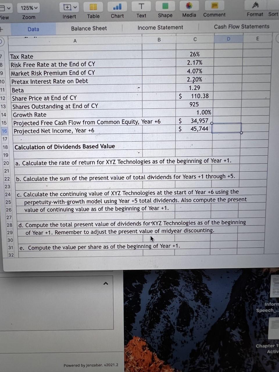 125% v F+ View Zoom Insert Table Chart Text Shape | Chegg.com