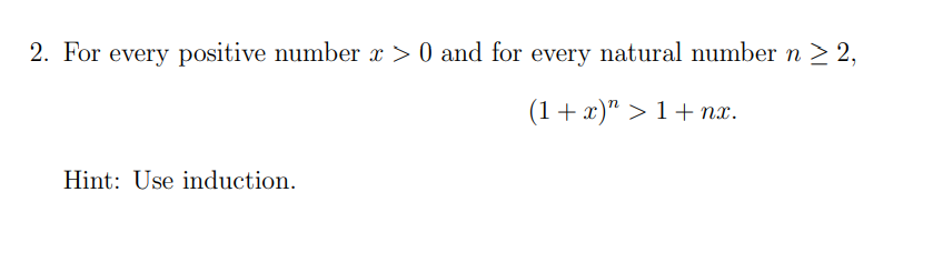 Solved 2. For every positive number x>0 and for every | Chegg.com