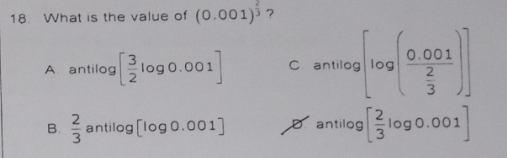 Solved 18 What is the value of (0.001)? A antilog logo | Chegg.com