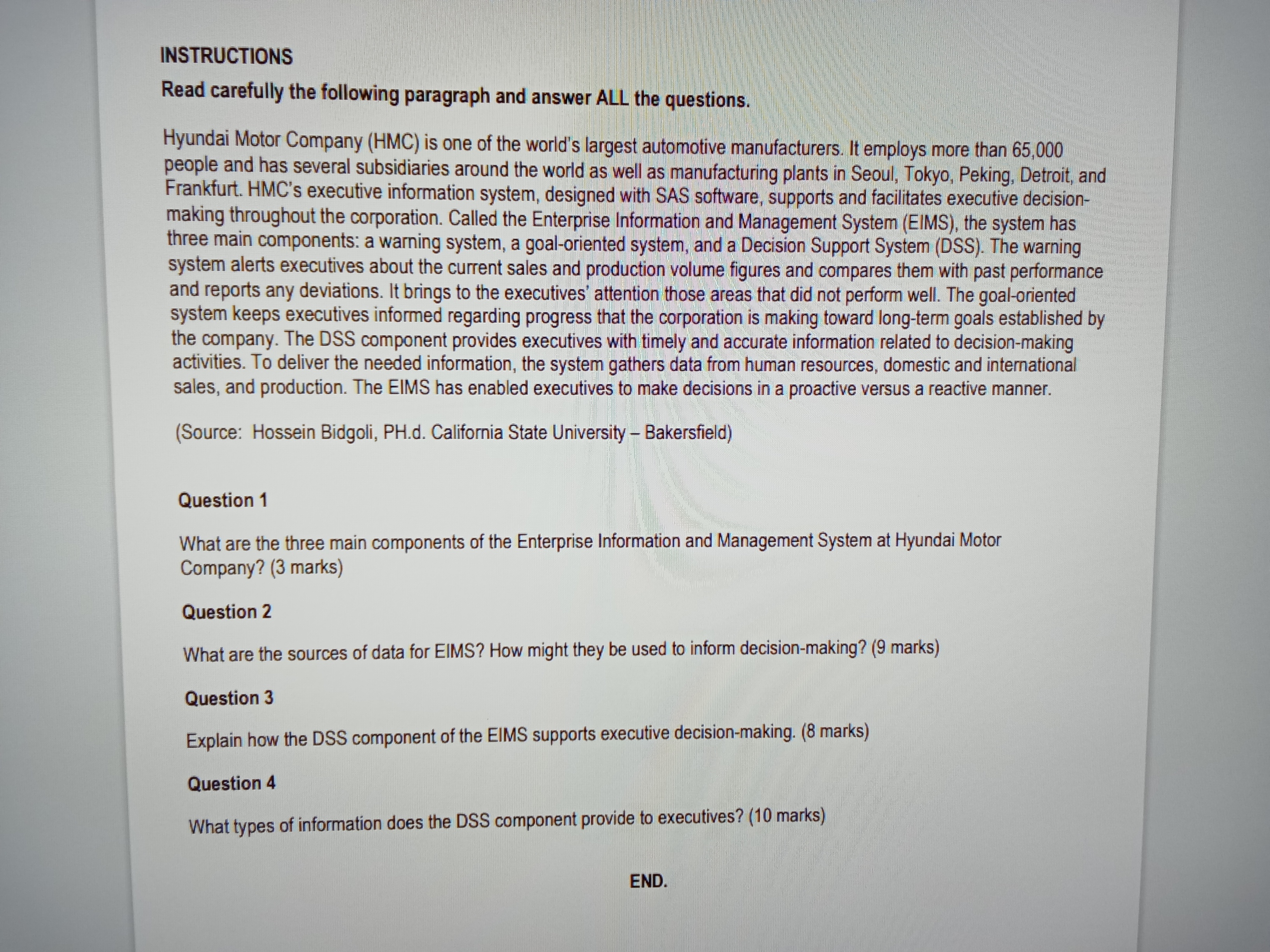 Solved INSTRUCTIONS Read carefully the following paragraph | Chegg.com