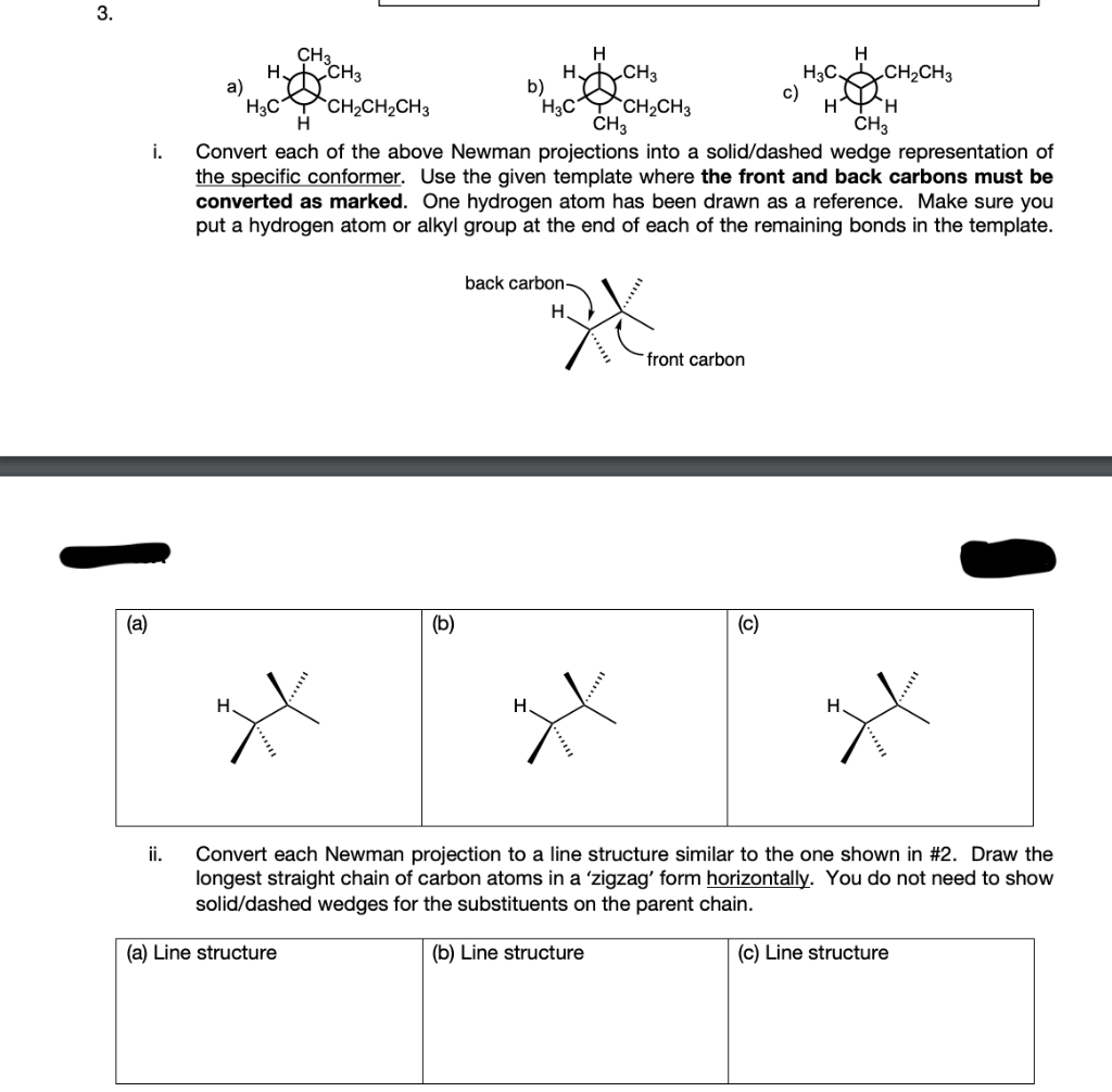 Solved b) i. Convert each of the above Newman projections | Chegg.com