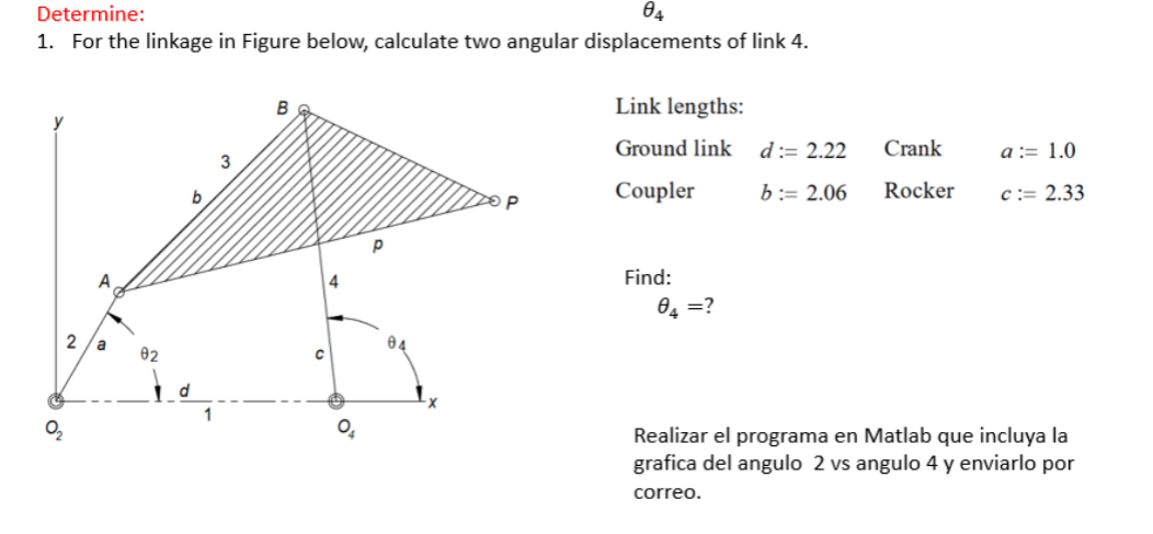 Solved Determine: 1. For the linkage in Figure below, | Chegg.com
