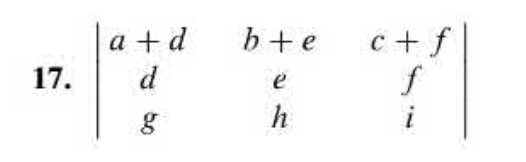Solved 17. ∣∣a+ddgb+eehc+ffi∣∣ | Chegg.com