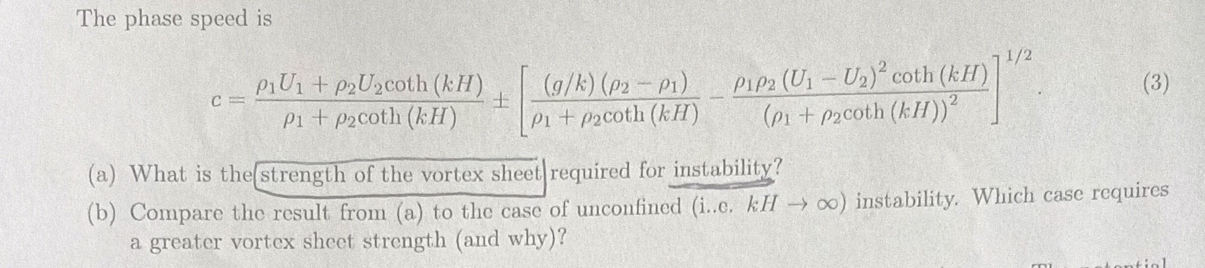 Solved 6. [10] Consider the vortex layer at an interface | Chegg.com
