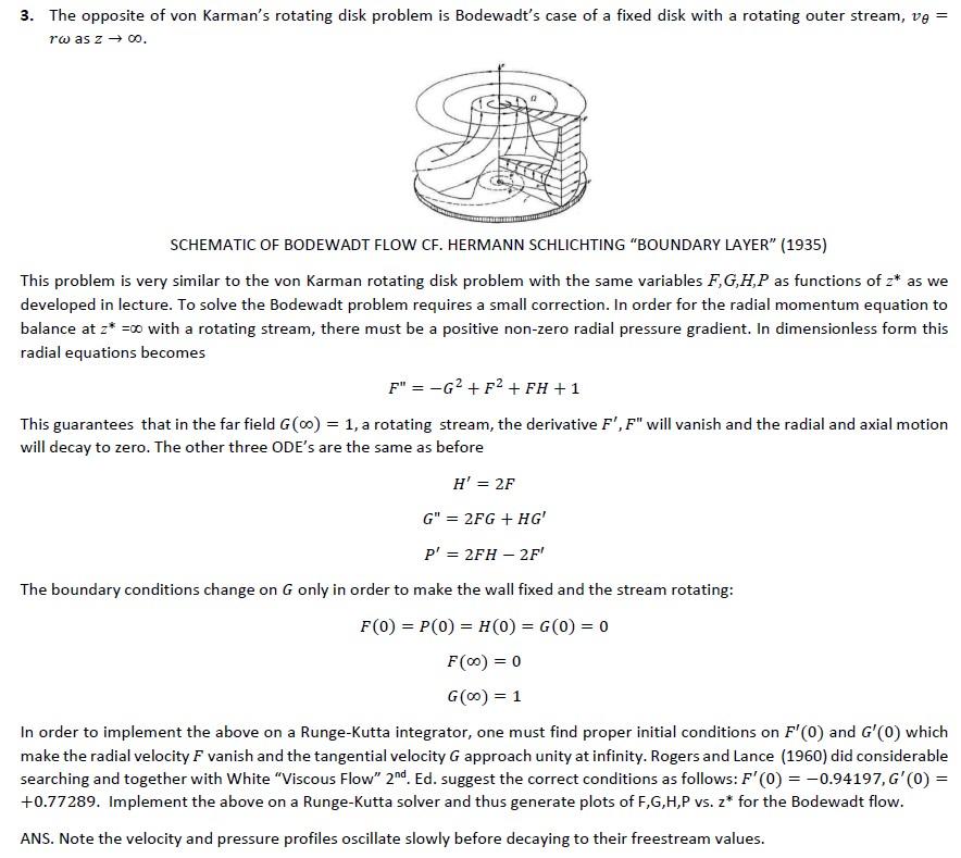 3. The opposite of von Karman's rotating disk problem | Chegg.com