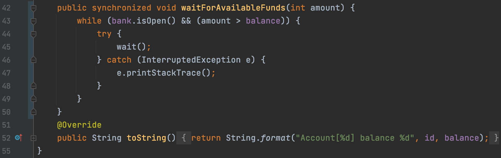 Solved 10 11 public class Account { private volatile int | Chegg.com