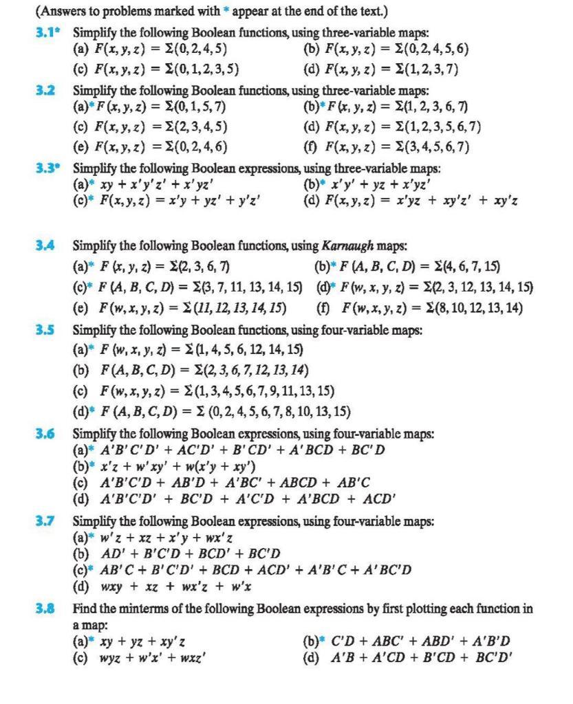 Solved (Answers to problems marked with * appear at the end | Chegg.com