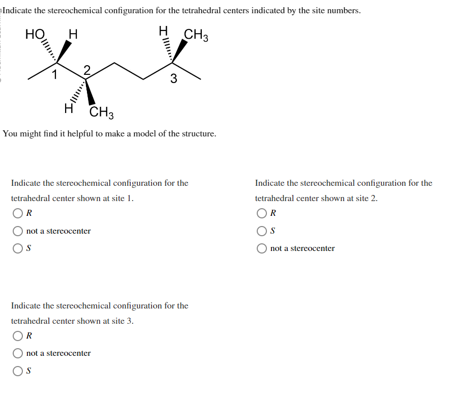 Solved Indicate the stereochemical configuration for | Chegg.com