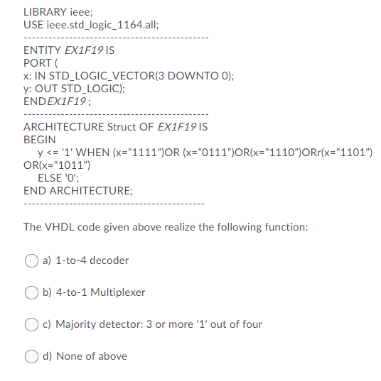 Solved Library Ieee Use Ieeestdlogic1164all Entity 
