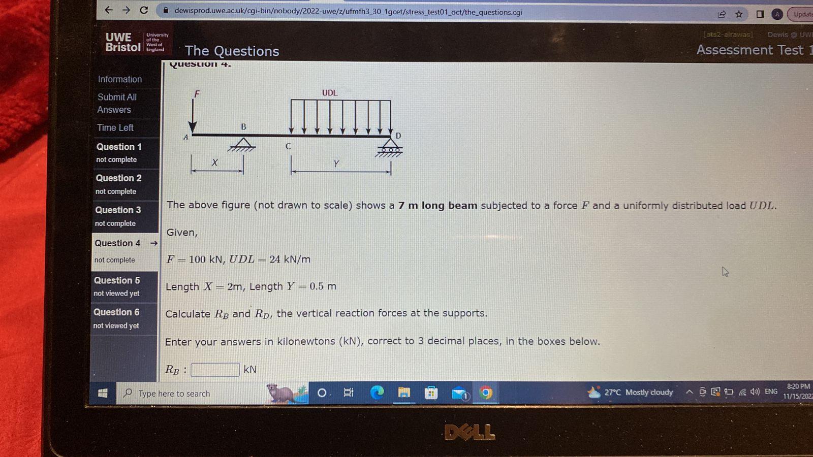 Solved The above figure (not drawn to scale) shows a 7m long | Chegg.com