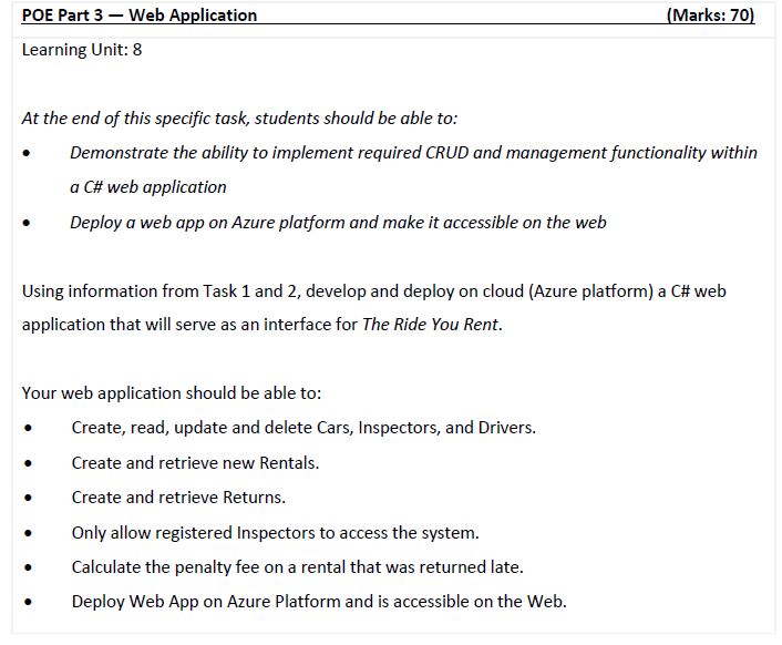 Solved DETAILED RUBRIC FOR POE PART 3 At the end of this | Chegg.com