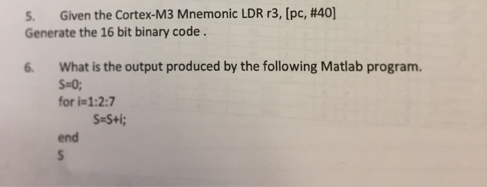 Solved Given the Cortex-M3 Mnemonic LDR r3, [pc, #40] | Chegg.com