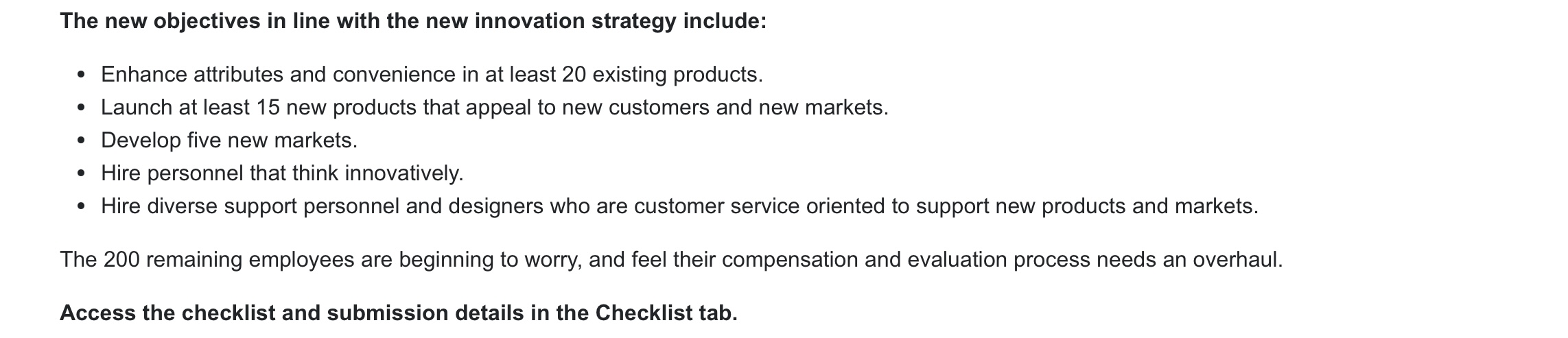 The new objectives in line with the new innovation | Chegg.com