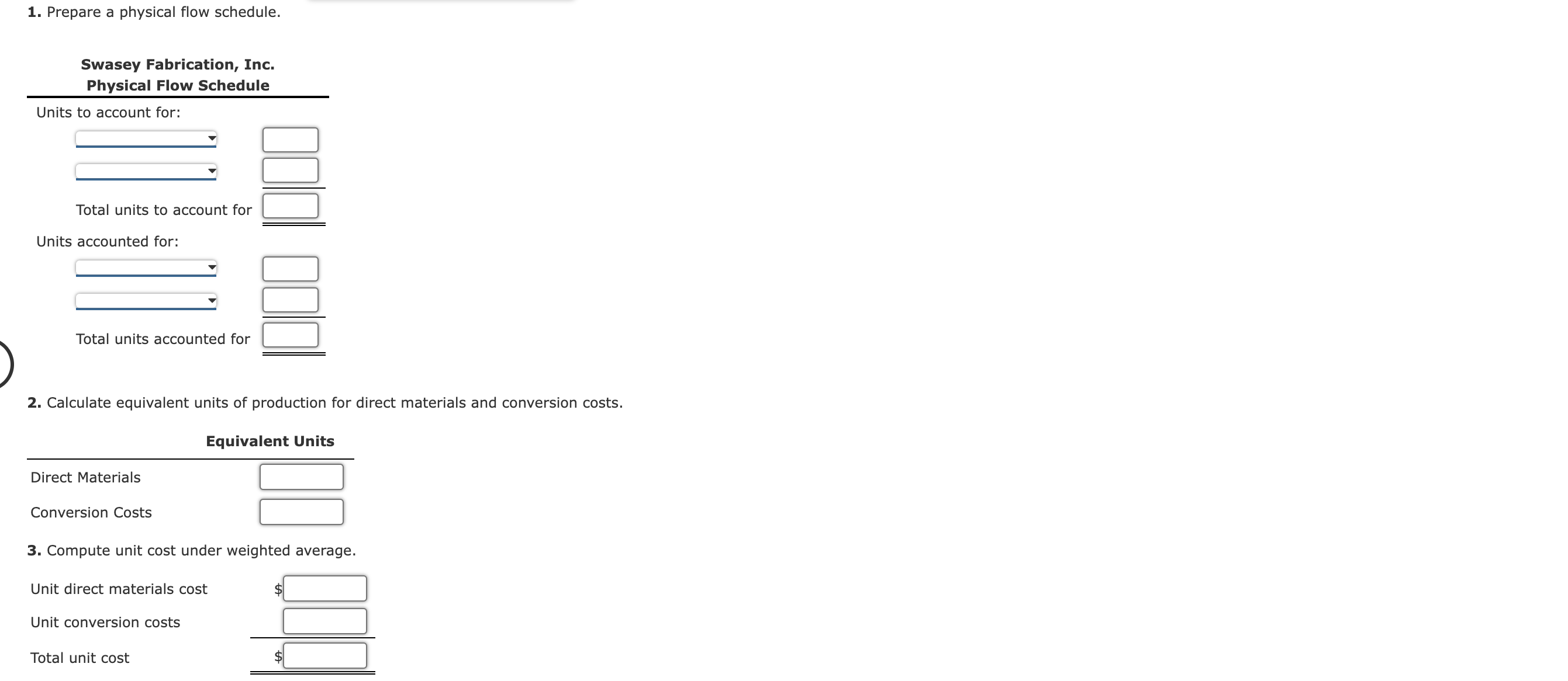 Solved Weighted Average Method, Physical Flow, Equivalent | Chegg.com