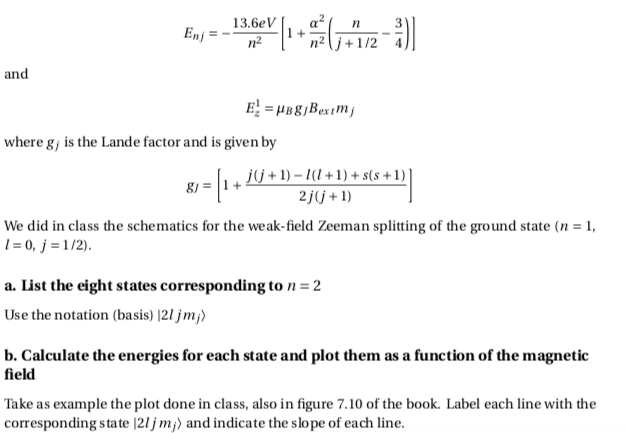 Solved En 13.6eV n2 a? n + n2+1/2 and E) = Meg;Beximi where | Chegg.com