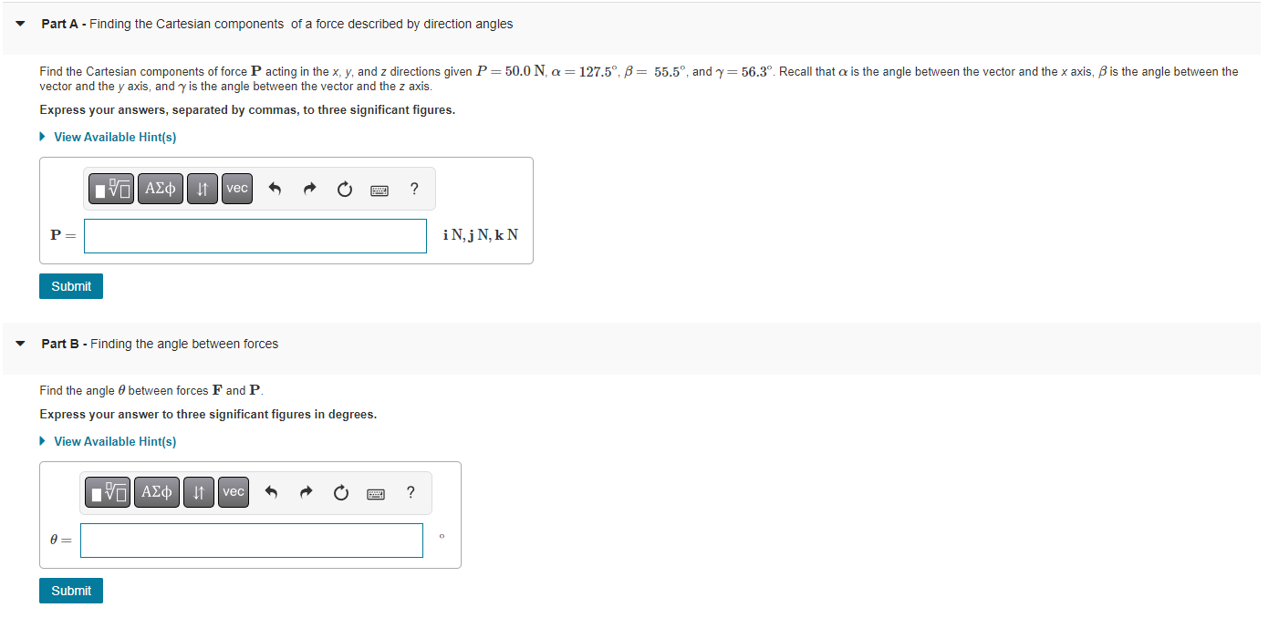 Solved Learning Goal: To use the dot product to find the | Chegg.com