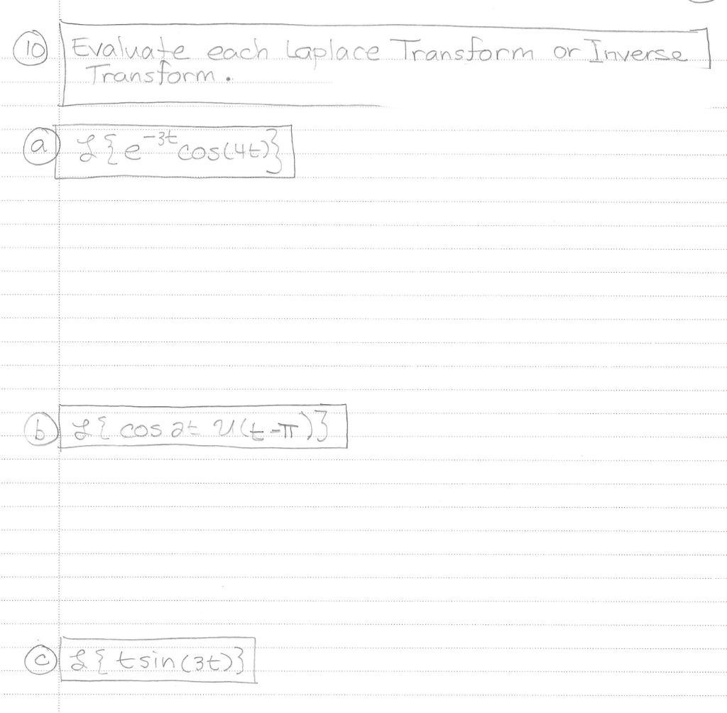 Solved Evaluate each Laplace Transform or Inverse] | Chegg.com