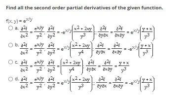 Solved Find all the second order partial derivatives of the | Chegg.com