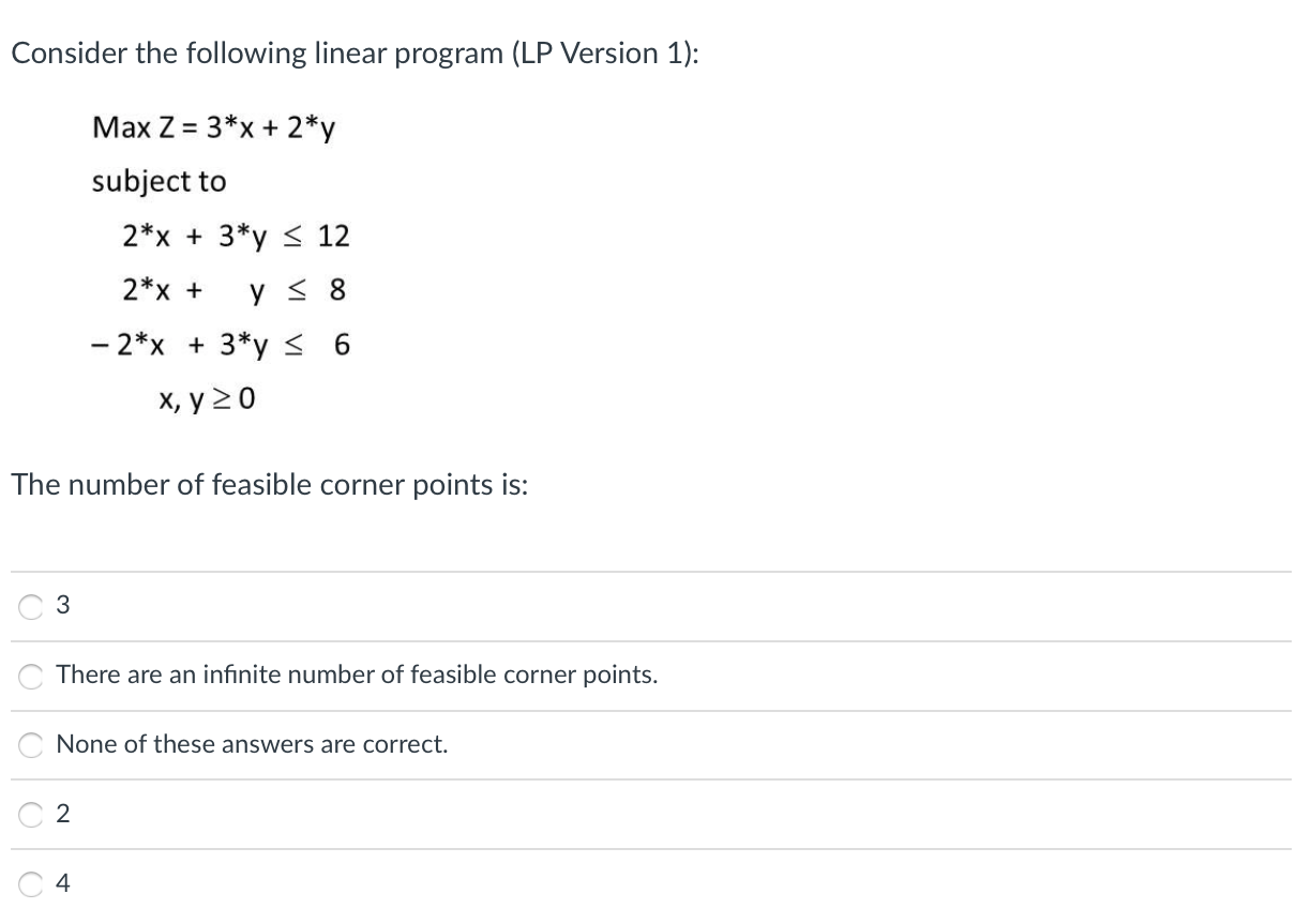 Solved Consider the following linear program (LP Version 1): | Chegg.com