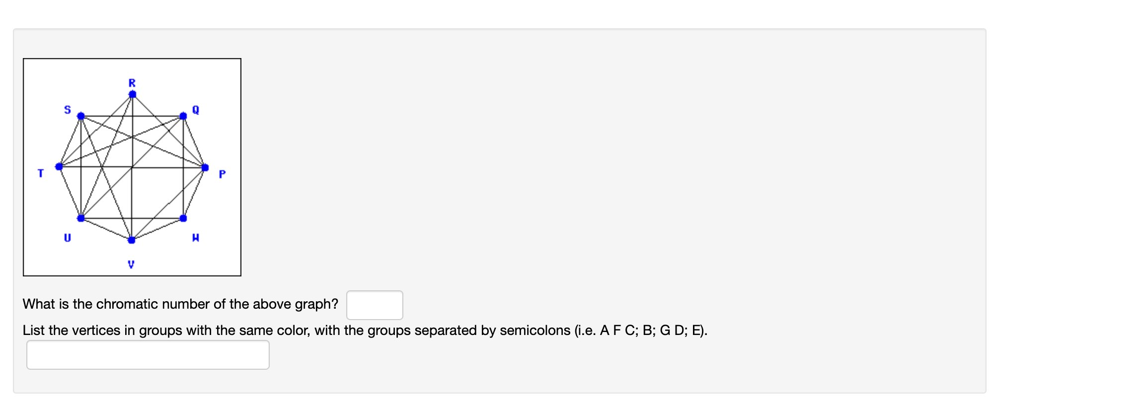 Solved What is the chromatic number of the above graph? List | Chegg.com
