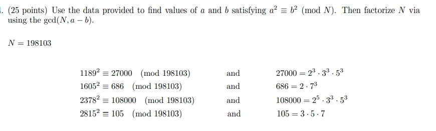 Solved 1. (25 points) Use the data provided to find values | Chegg.com