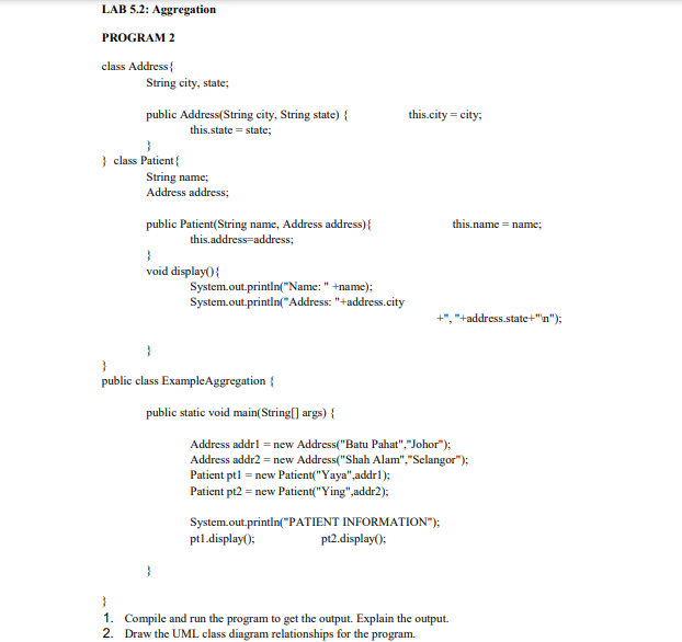 Solved PROGRAM 2 class Address\{ String city, state; public | Chegg.com