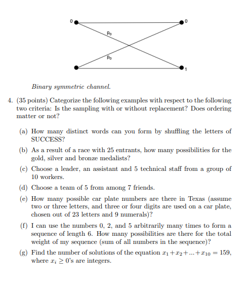3. (25 points) Binary symmetric channel: Below figure | Chegg.com