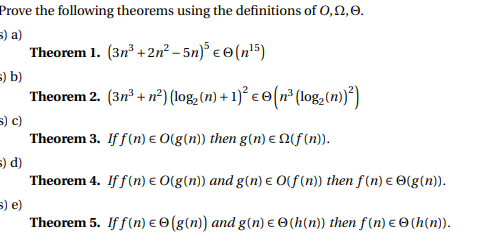 Solved + Prove the following theorems using the definitions | Chegg.com