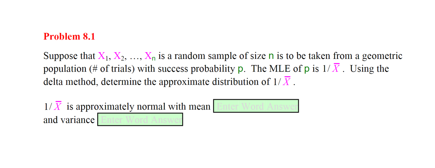 Solved Suppose that X1,X2,…,Xn is a random sample of size n | Chegg.com