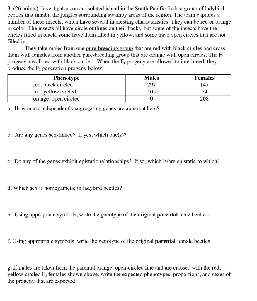 Solved 3. (26 points). Investigators on an isolated island | Chegg.com