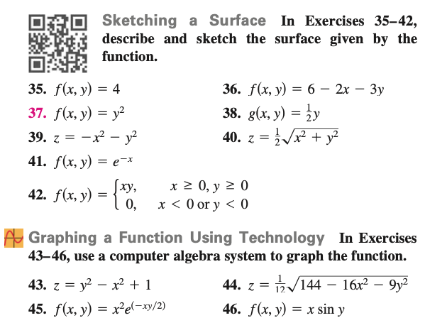 Solved Sketching a Surface In Exercises 35–42, describe and | Chegg.com