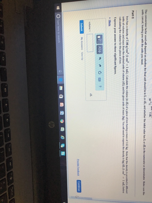 Solved The conversion factor used will depend on whether the | Chegg.com