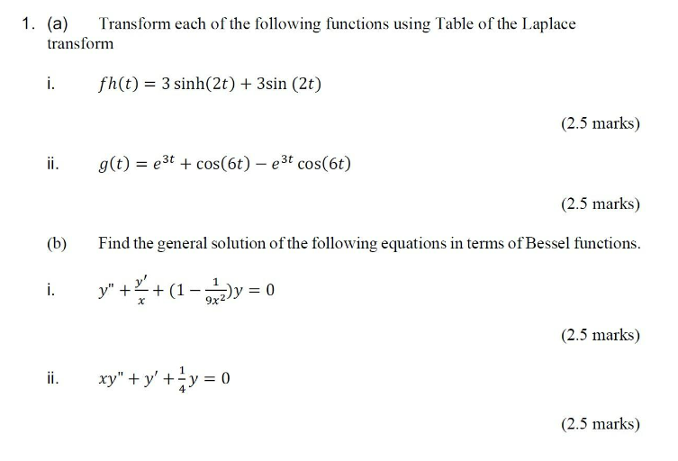 Solved 1. (a) Transform each of the following functions | Chegg.com