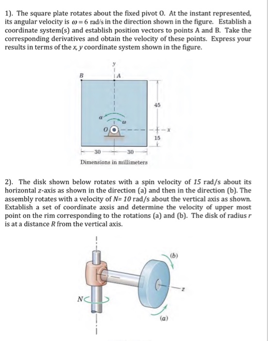 Solved 1). The square plate rotates about the fixed pivot 0. | Chegg.com