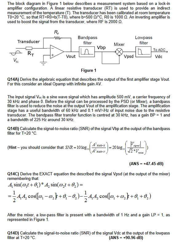 Solved The block diagram in Figure 1 below describes a | Chegg.com