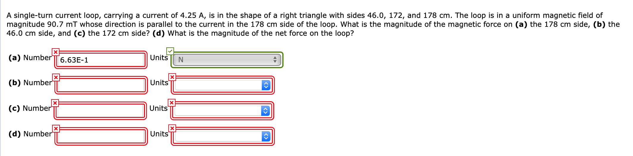 Solved A single-turn current loop, carrying a current of | Chegg.com