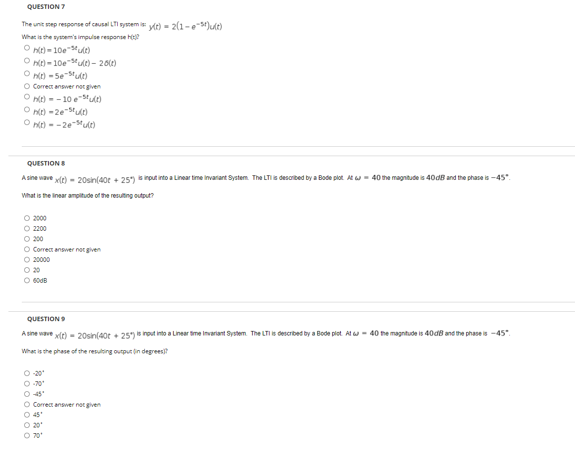 Solved QUESTION 7 The unit step response of causal LTI | Chegg.com