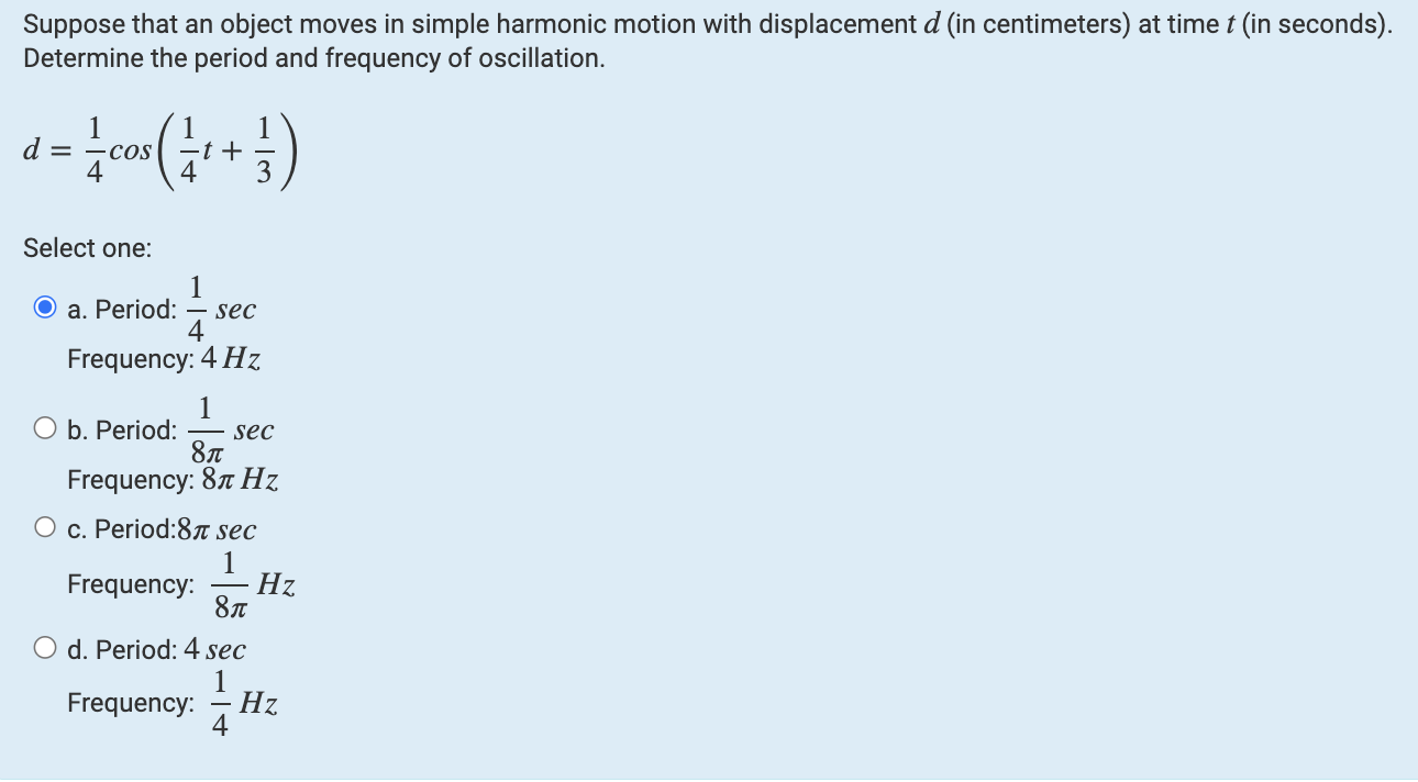 Solved Suppose that an object moves in simple harmonic | Chegg.com