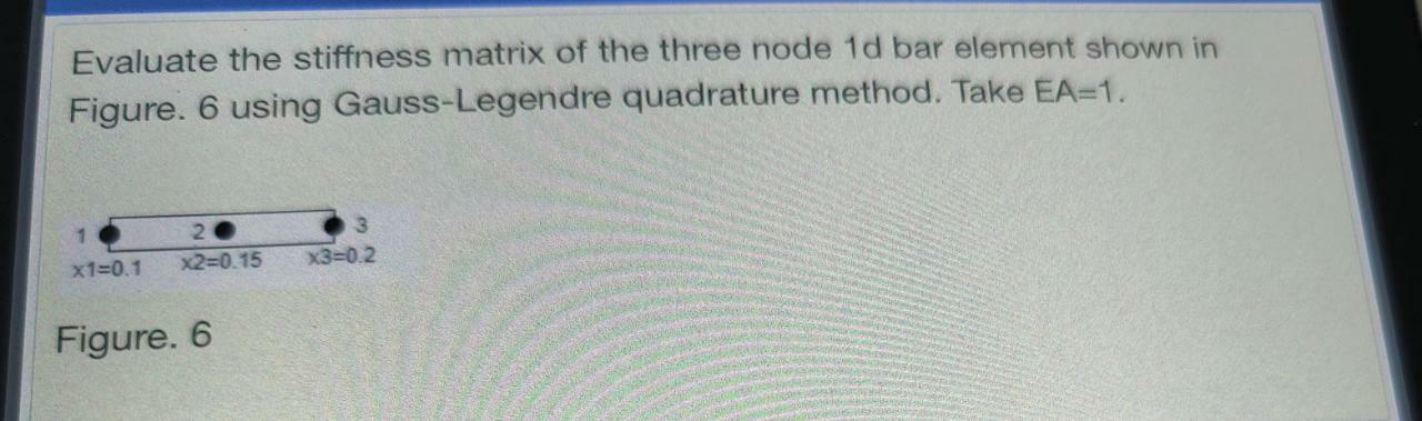 Solved Evaluate the stiffness matrix of the three node 1d | Chegg.com